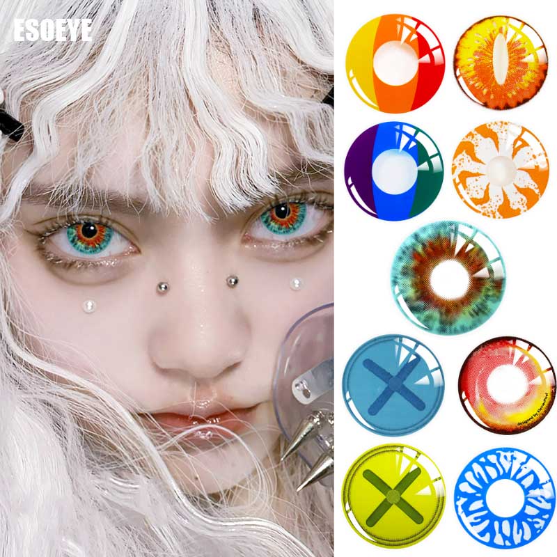 Esoeye Cosplay Contacts Blind Box Yearly Non-prescription Colored Cont